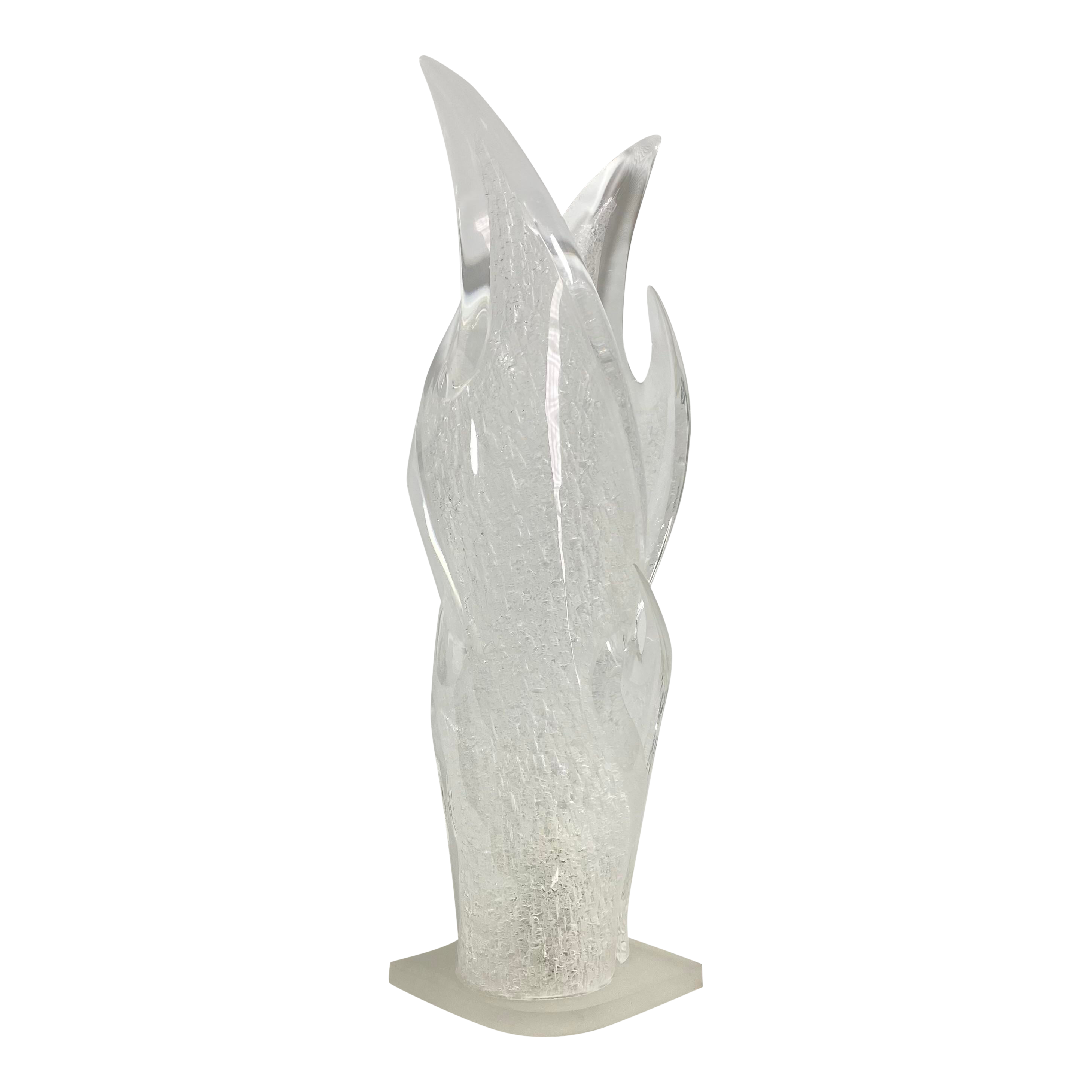 Shlomi Haziza Acrylic Lucite Flame Sculpture Table Lamp – The Beau Ideal